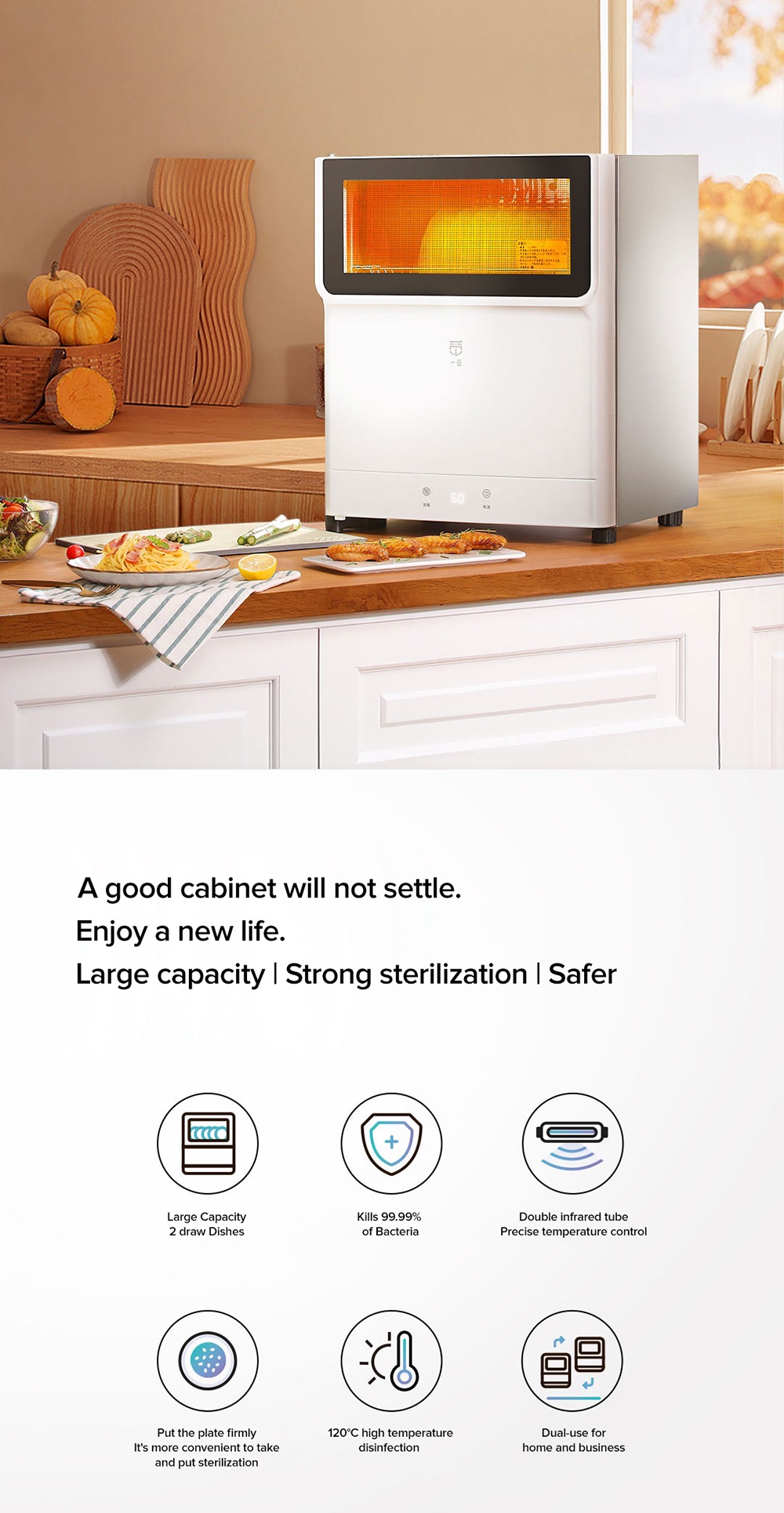 Yimi Disinfection Cabinet 50L High Temperature Disinfection Cupboard ...