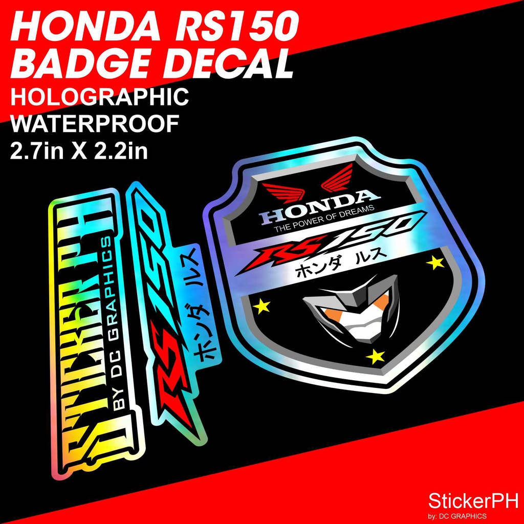 HONDA RS150 HOLOGRAPHIC BADGE DECAL | Shopee Philippines