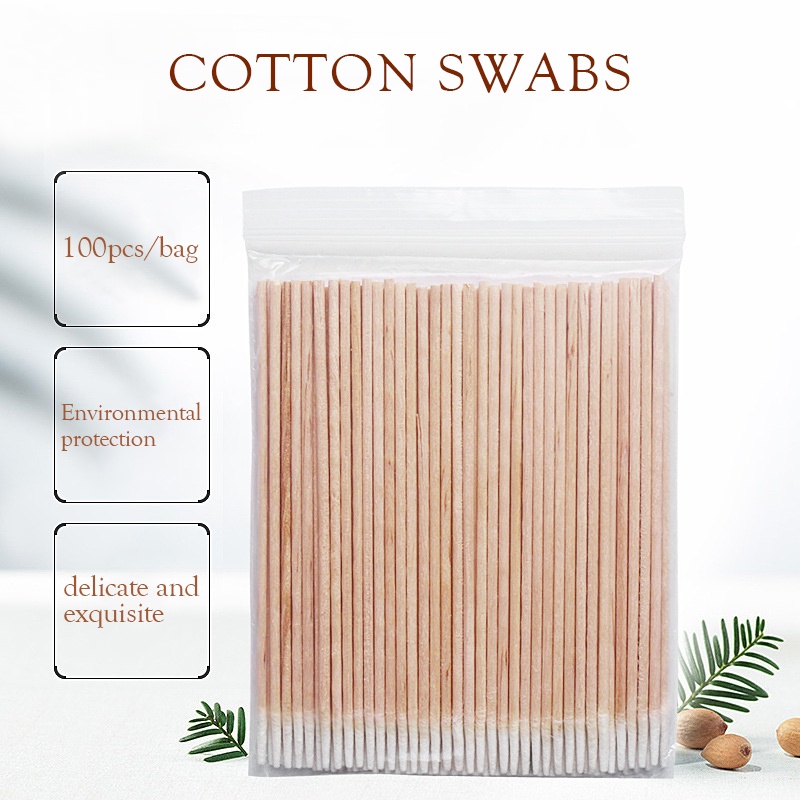 100/200/300Pcs Disposable Pointed Cotton Swabs Lint Free Micro Brushes ...