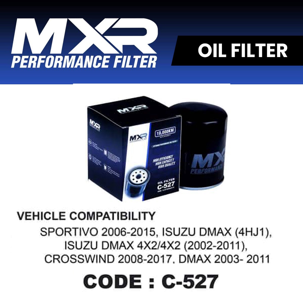 MXR OIL FILTER CODE C-527 SPORTIVO DMAX CROSSWIND | Shopee Philippines