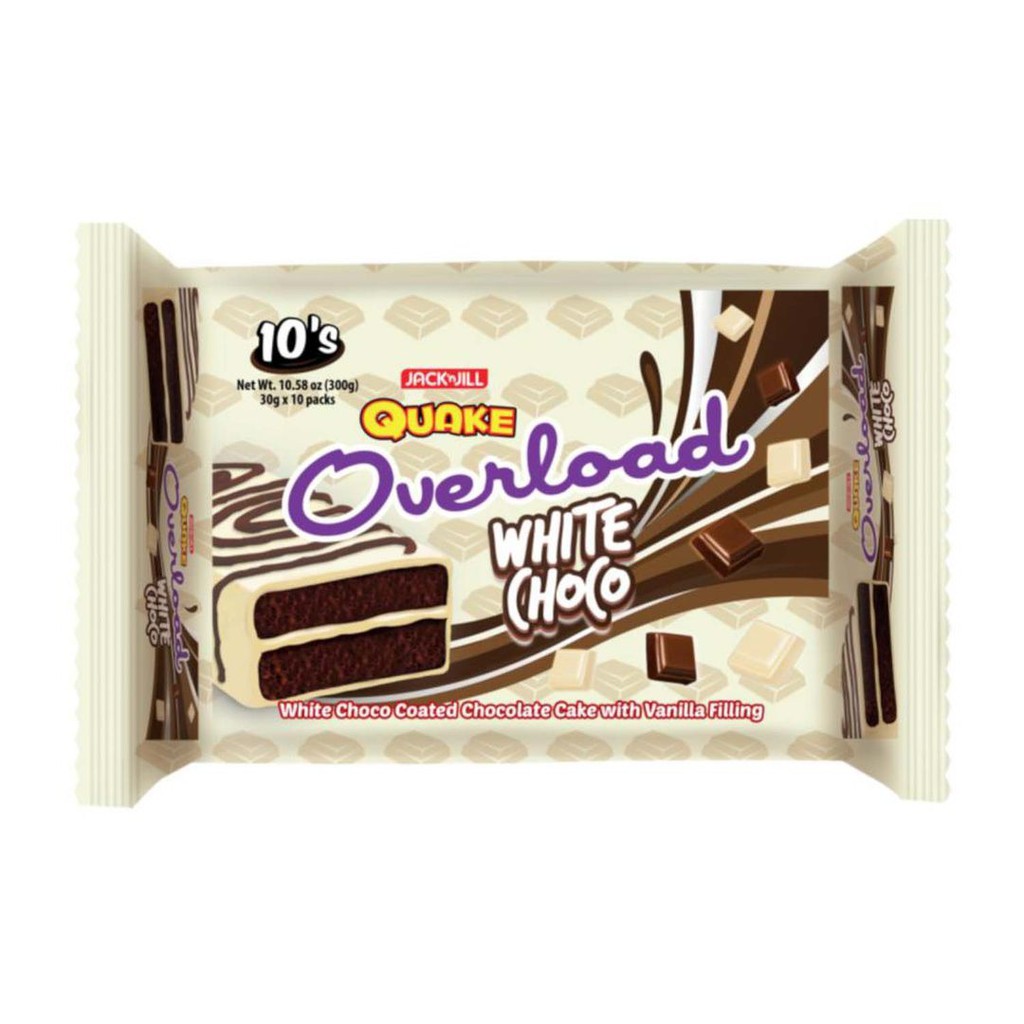 Jack 'n Jill Quake Overload White Choco Cake 30g Pack of 10 | Shopee ...
