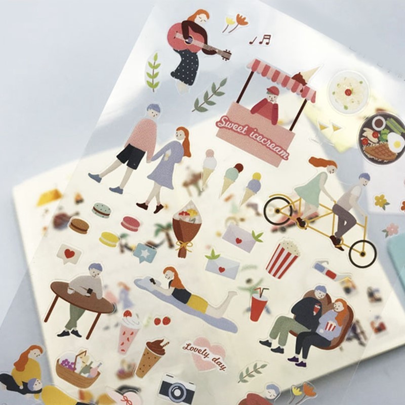 Paperstory Suatelier Korean PVC Cute Sweet Lovely Couple Journal Deco ...