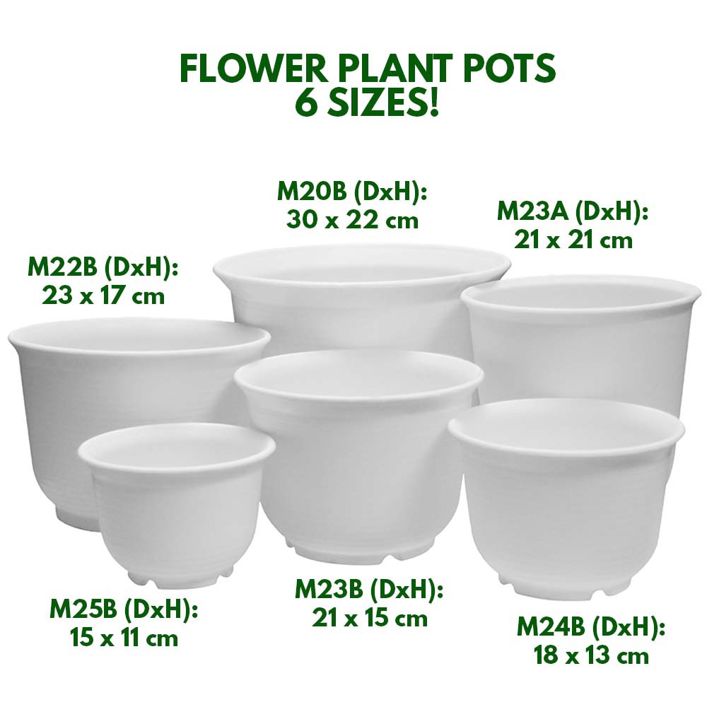 Flower Pot Plant Pots Paso Greenware 5 Sizes Series XS - XL M25 - M20 ...