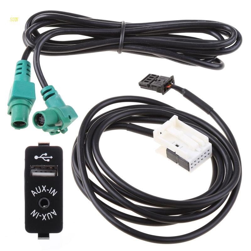 SUN Car Audio Socket Switch AUX USB Cable Fits BMW E60 E61 E63 E64 E87 ...