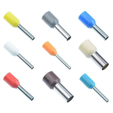 WIRE FERRULES TERMINAL LUG E10-12 20PIECES BLACK, BLUE, GREEN, RED ...