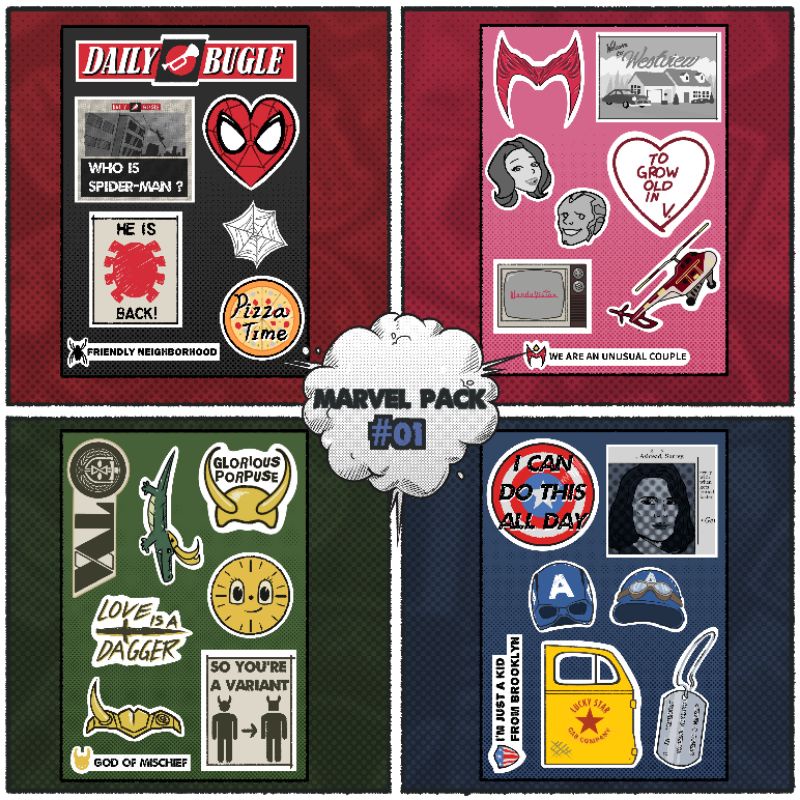 Stickyz : marvel pack 01 | FanMerch | Chromo STICKERS | Kiss cut ...