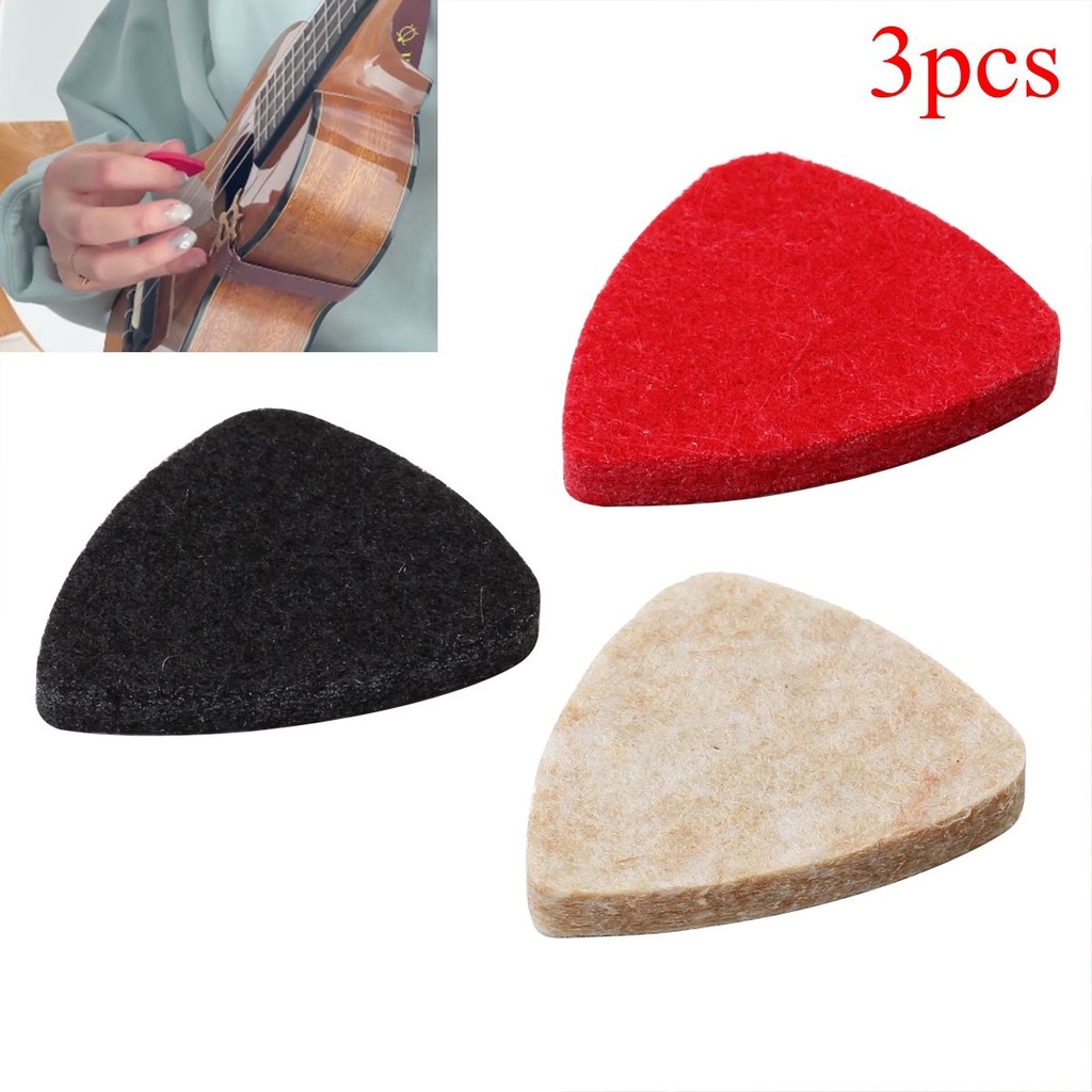 3pcs Soft Felt Hawaii Guitar Ukulele Picks Plectrum for Concert Soprano ...