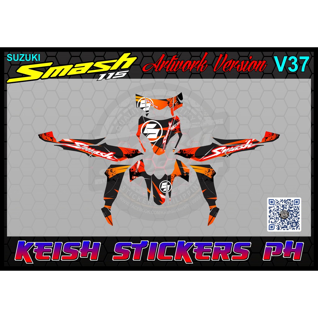 SUZUKI SMASH 115 Decal Kit / Graphics Kit - V34-V53 (20 different ...