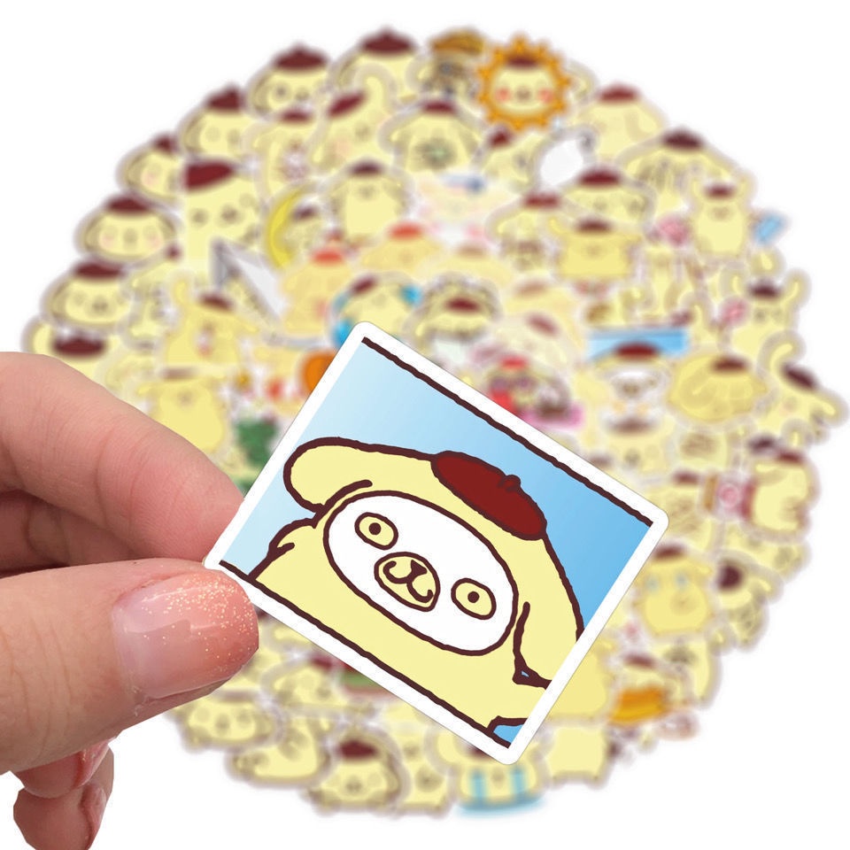 Sanrio Series Stickers Pom Pom Purin Sticker pvcWaterproof Stickers ...