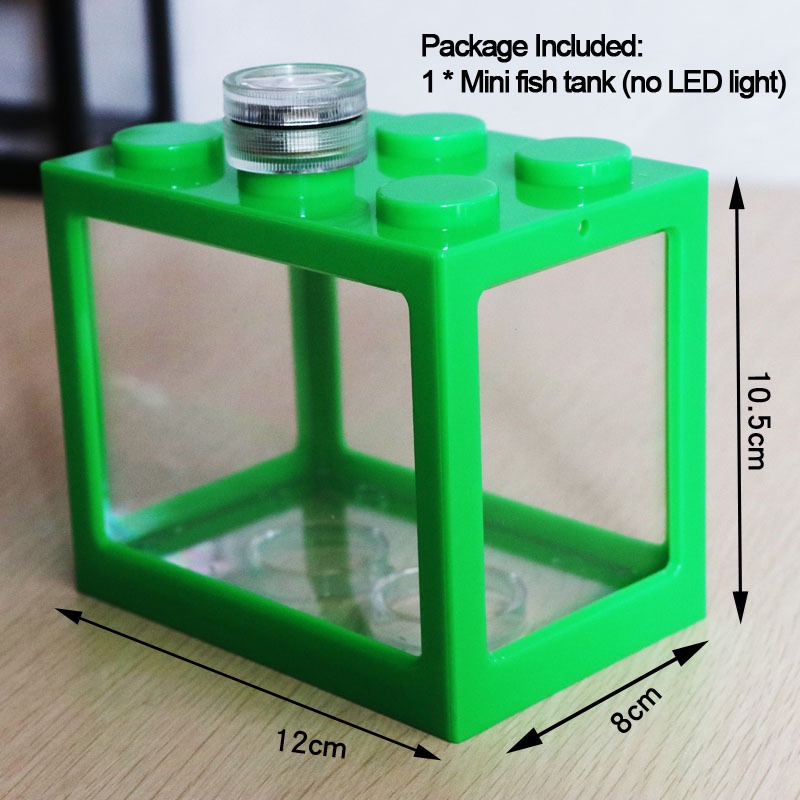 Mini Aquarium Block Tank Betta Guppy Fish Tank Building Block | Shopee ...