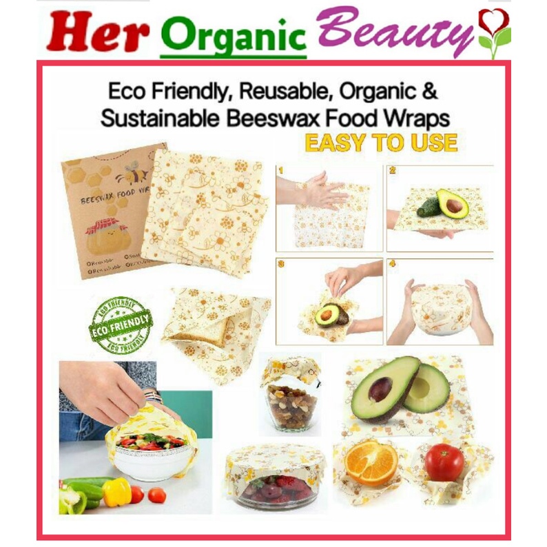 Eco Friendly, Reusable, Organic & Sustainable Beeswax Food Wraps Eco ...