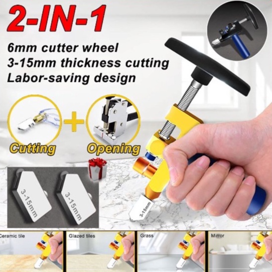 2in1 Manual Alloy Cutter Tile Glass Manual Mirrors Cutter Ceramic Tile ...