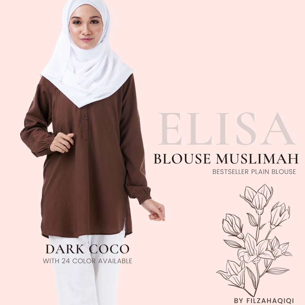 Blouse Muslimah Labuh Selesa With Pocket / Wuduk Friendly Viscose Plain ...