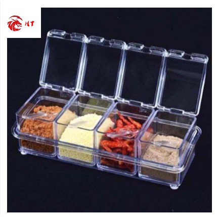 4PCS Seasoning Box Multi-Purpose Condiment Box With Spoons | Shopee ...