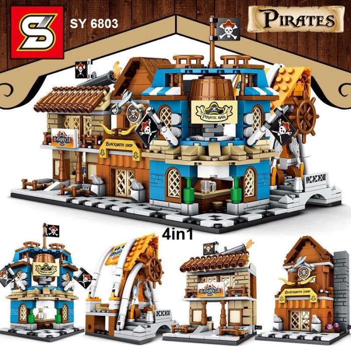 Brick Mini Pirates Town Street View Pirate - Pirate Building SY6803 ...
