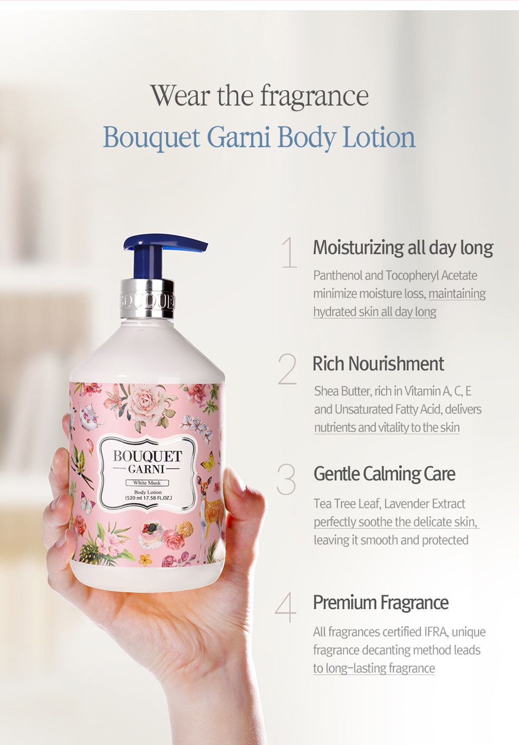 [Bouquet Garni] Fragrance Body Lotion / Body Moisturizer, 520ml ...