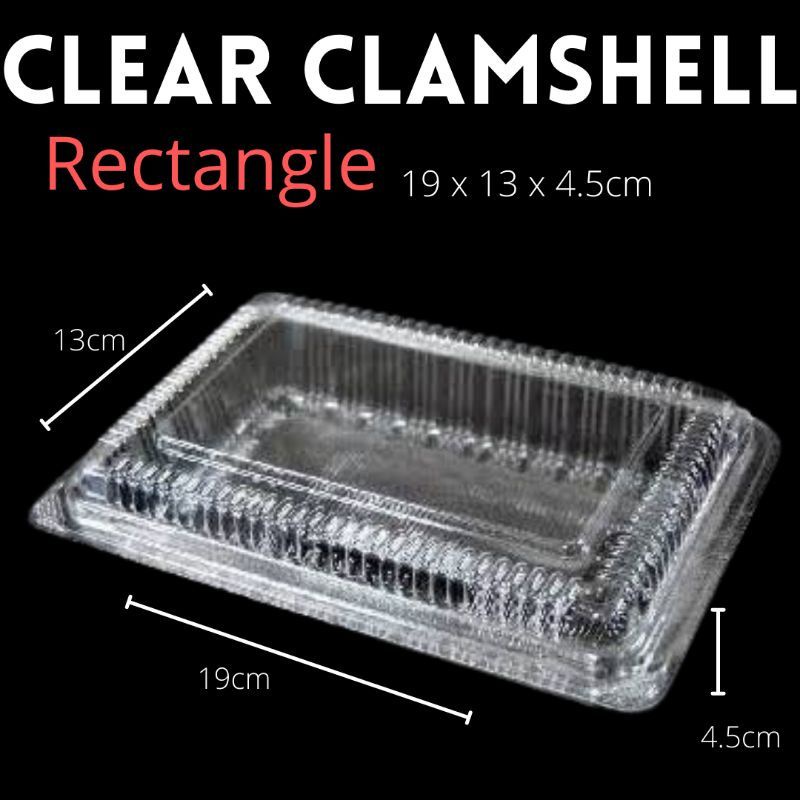 10pcs Clear Clamshell Food Container Rectangle h1l | Shopee Philippines