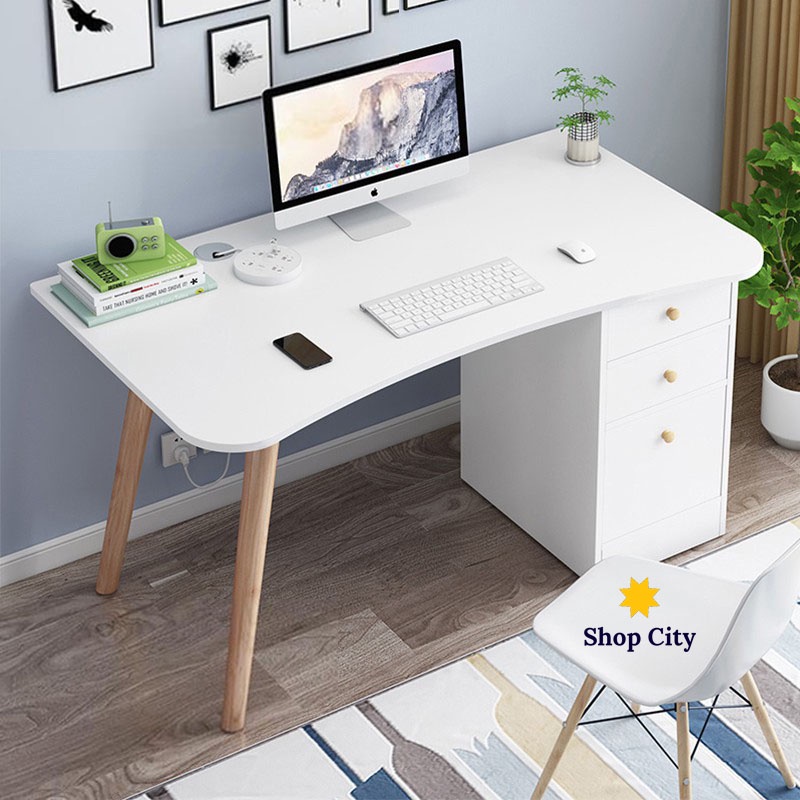 SCY 120x50 Scandi Nordic Computer Laptop Writing Study Desk Table with ...