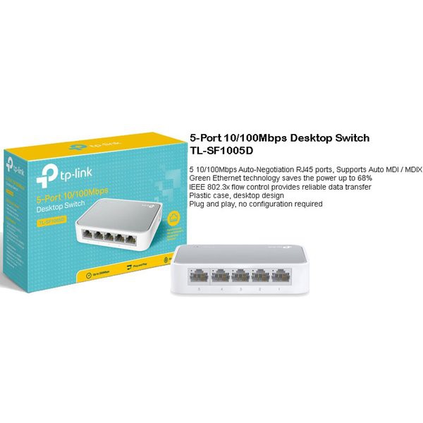 Switch hub tp-link 5 port desktop ethernet lan 10/100mbps tl-sf1005d | Shopee Philippines