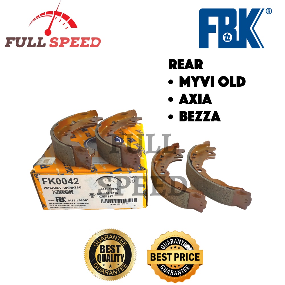 FBK Myvi Old Axia Bezza Myvi Lagi Best (2nd Gen) Rear Brake Drum Shoe ...