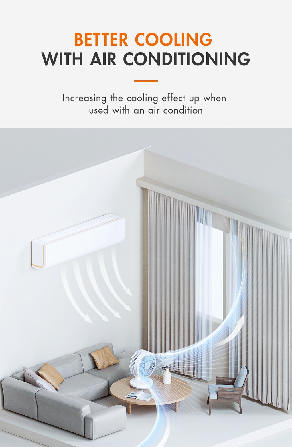 Gaabor Compact Electric Desk Fan Low Noise 3D Swing | Shopee Philippines