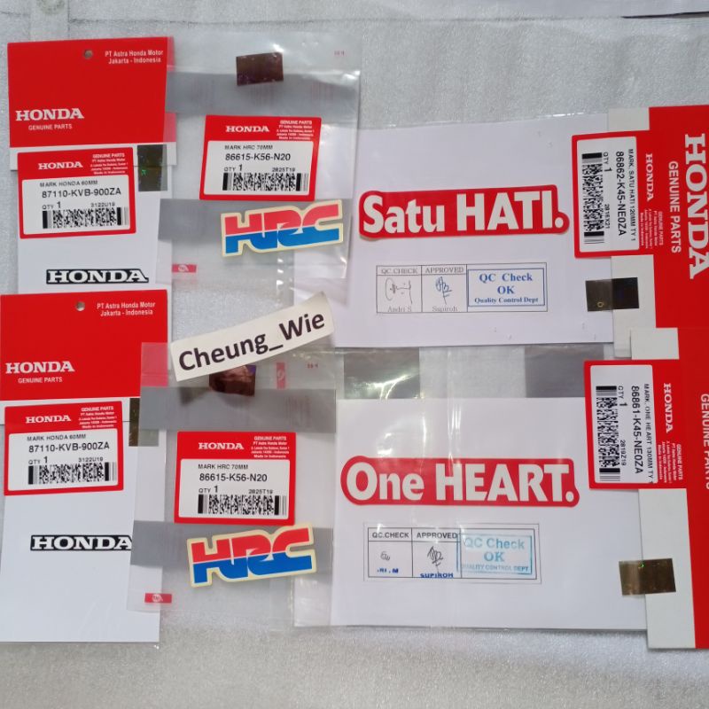 2bh HRC + Honda One Heart sticker - One Heart, original AHM | Shopee ...