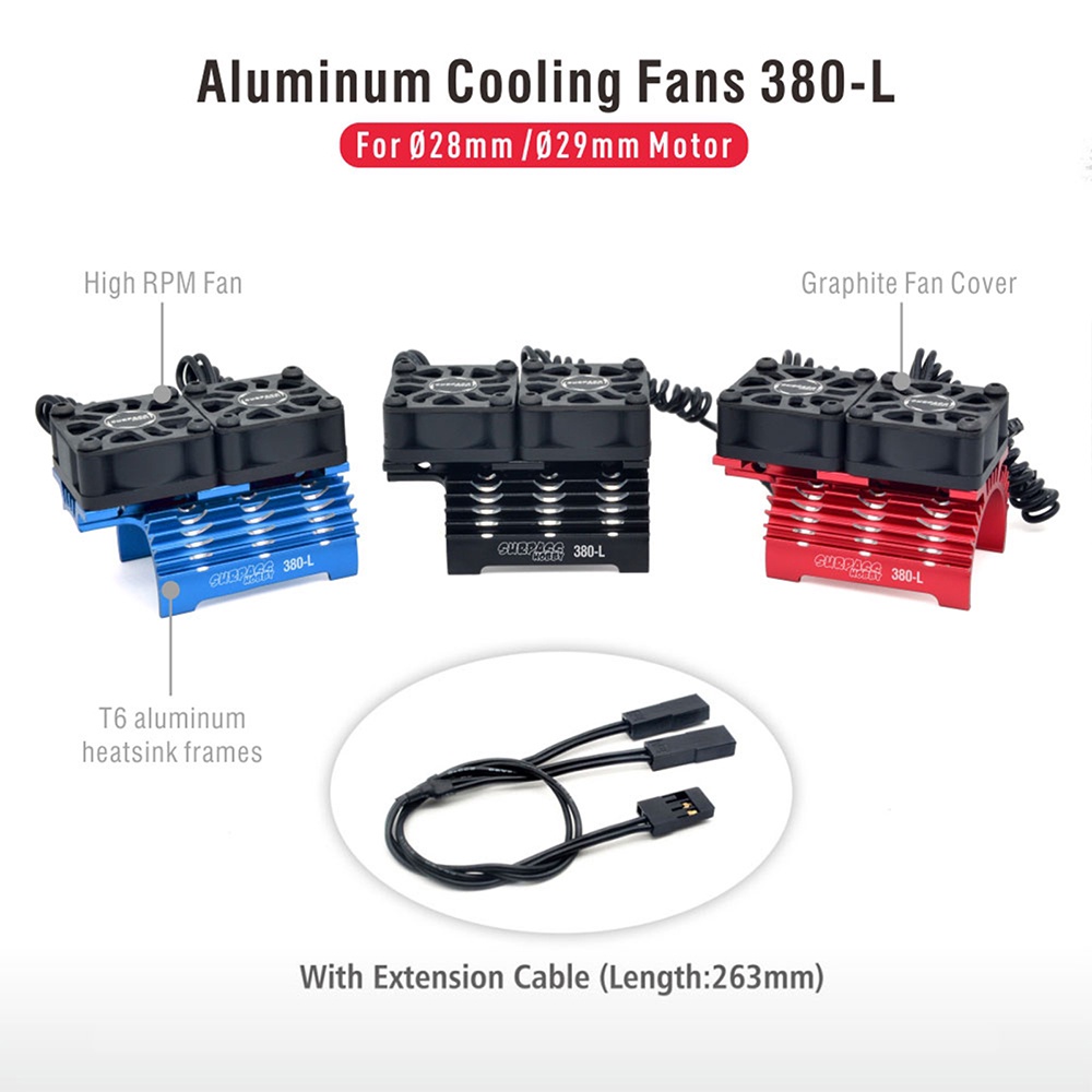 SURPASS HOBBY RC Motor Fan 28mm29mm36mmCooling Heatsink for 380 390 540 ...