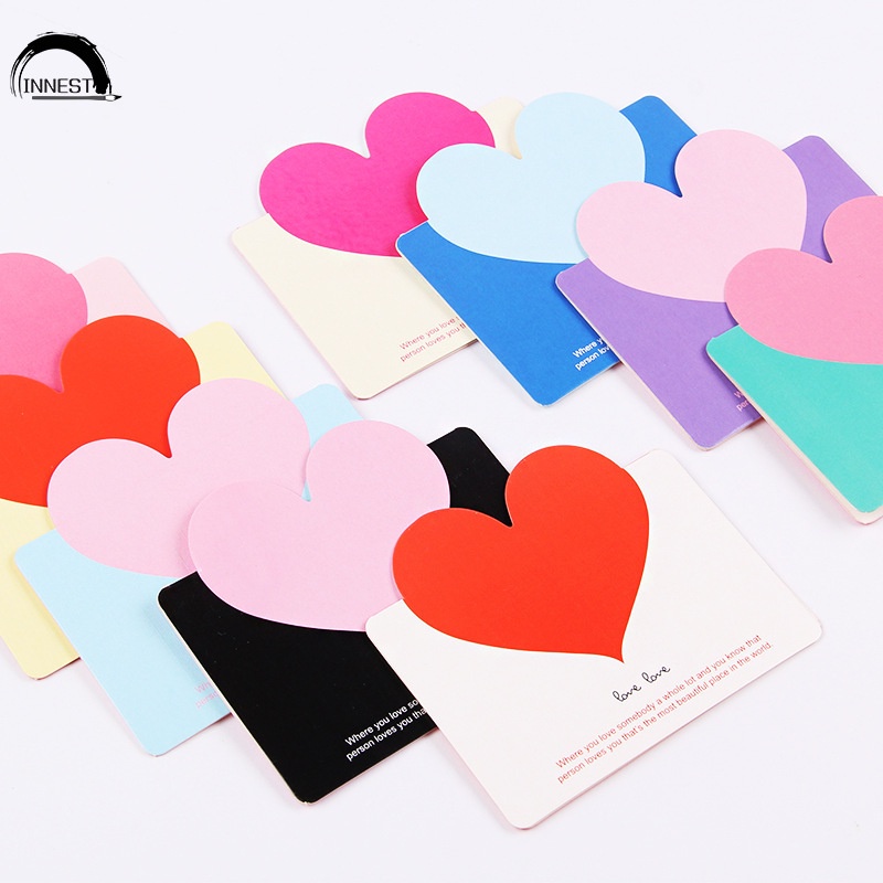 Colored LOVE Heart Shape Greeting Card Valentines Day Gift Card Wedding ...