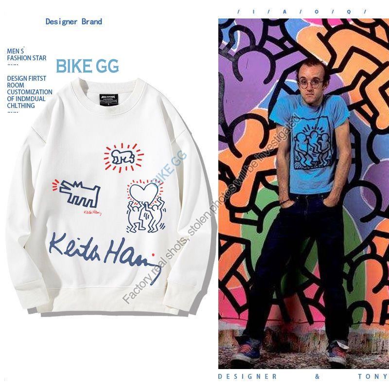 keith haring Co-Branded Round Neck Sweatshirt Men Women Trendy ins ...