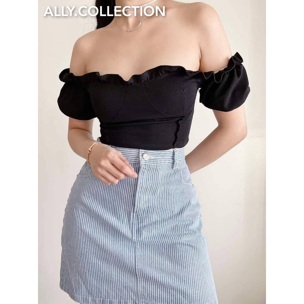 DAISY Ruffle Frills Off Shoulder Trendy Crop Top Ally.Collection ...