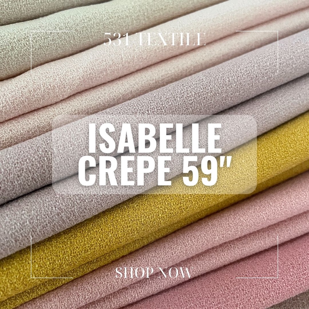 ISABELLE CREPE TEXTURED WEAVE WOVEN POLYESTER FABRIC/TELA 59" FOR TOPS ...