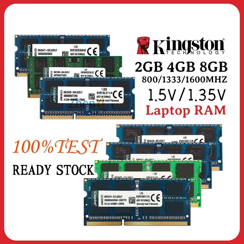Kingston 4GB/8GB PC3 10600S 12800S 12800 DDR3 DDR3L 1333/1600MHz Laptop RAM notebook memory ...