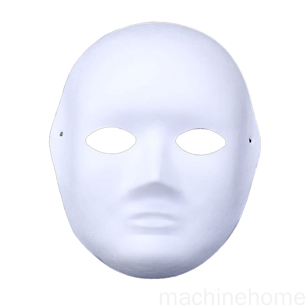 DIY White Mask Halloween White Plain Paper Full Face Opera Masquerade ...