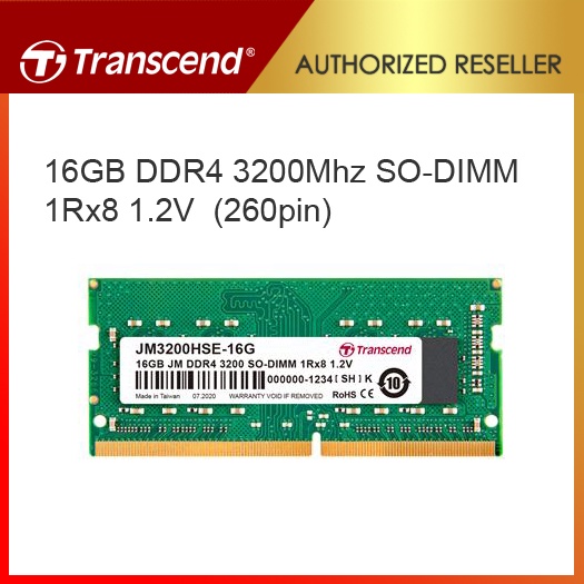 Transcend DDR4 3200Mhz Unbuffered SO-DIMM 260 pin 8G/16G/32G For Laptop Memory/PC Upgrades ...