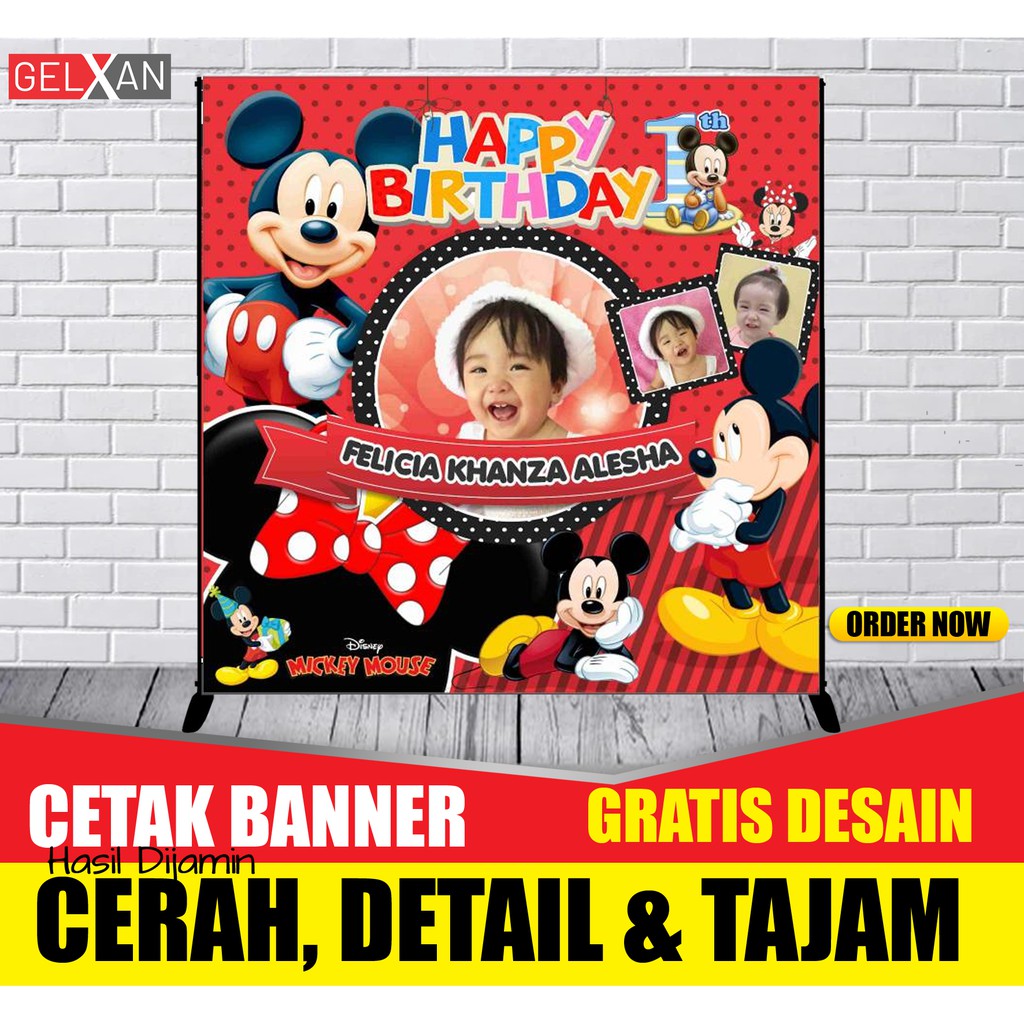 Minnie mouse Character Girl Birthday banner - micky mouse custom Boy ...