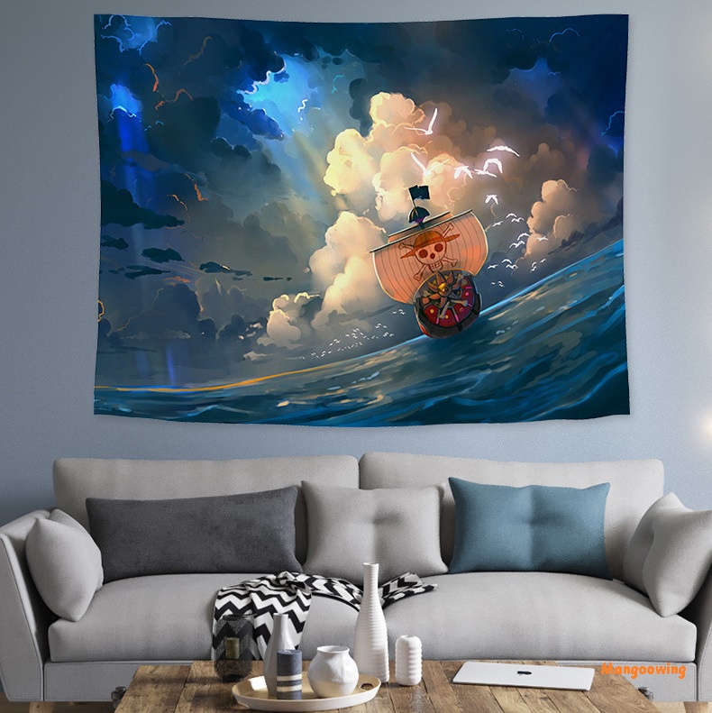 Custom Tapestry One Piece Naruto Luffy Wall Hanging Cloth Wall Blanket ...