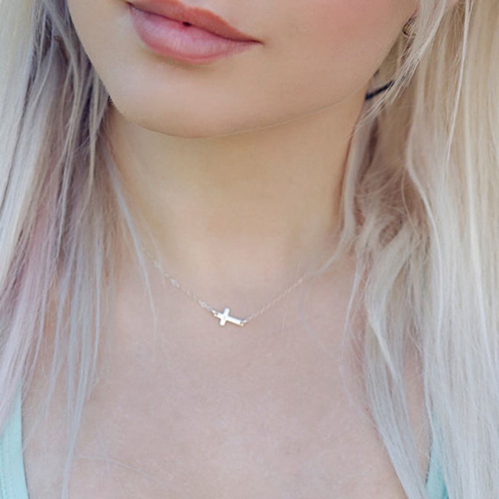 Women Cross Necklace Tiny Cross Pendant Chains | Shopee Philippines
