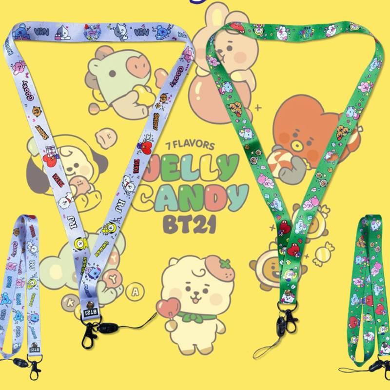 KPOP BTS BT21 Printing Neck Strap Keychain Lanyard For Keys Women ID ...
