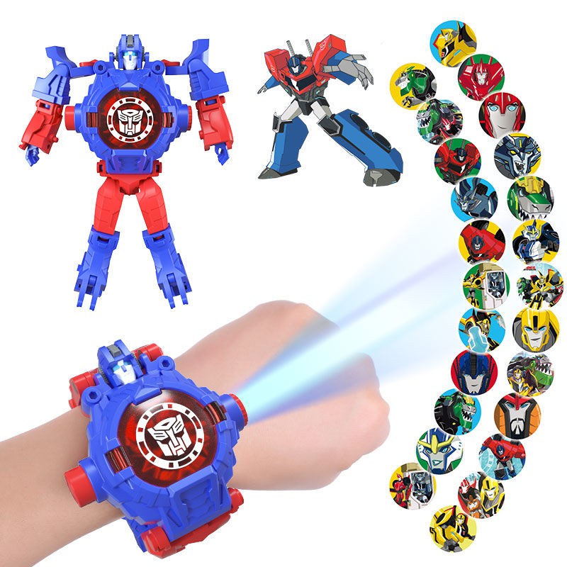 Children's cartoon transformed robot watch Teddy bear big electronic ...