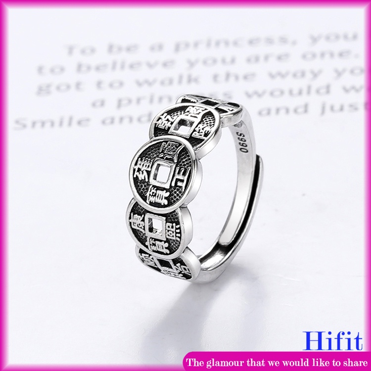 Chinese Resizable Ancient Money Ring Brass Coin Ring For Men And Women ...