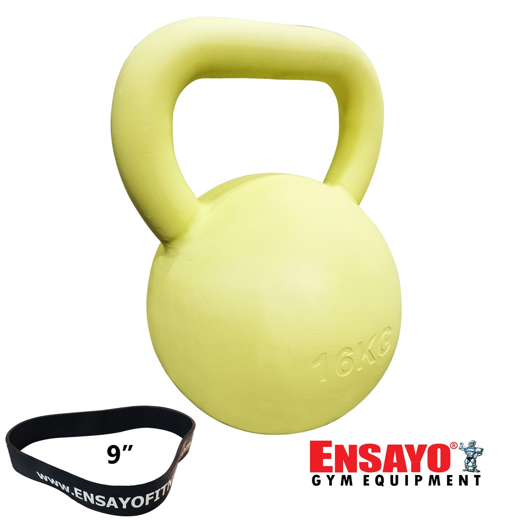 ENSAYO Steel KETTLEBELL 16Kg Gravity 35Lbs Candy KB FREE Bands Fitness ...