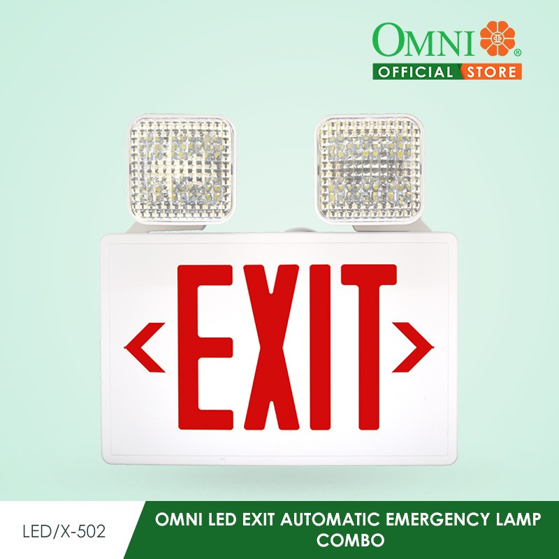 OMNI LED Exit Sign Automatic Emergency Lamp 2x1W - LED/X-502 | Shopee ...