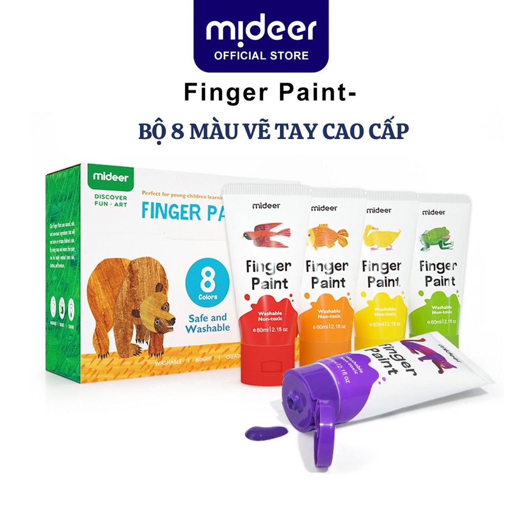 Finger Paint Mideer color set with hand-drawn notebook for children ...