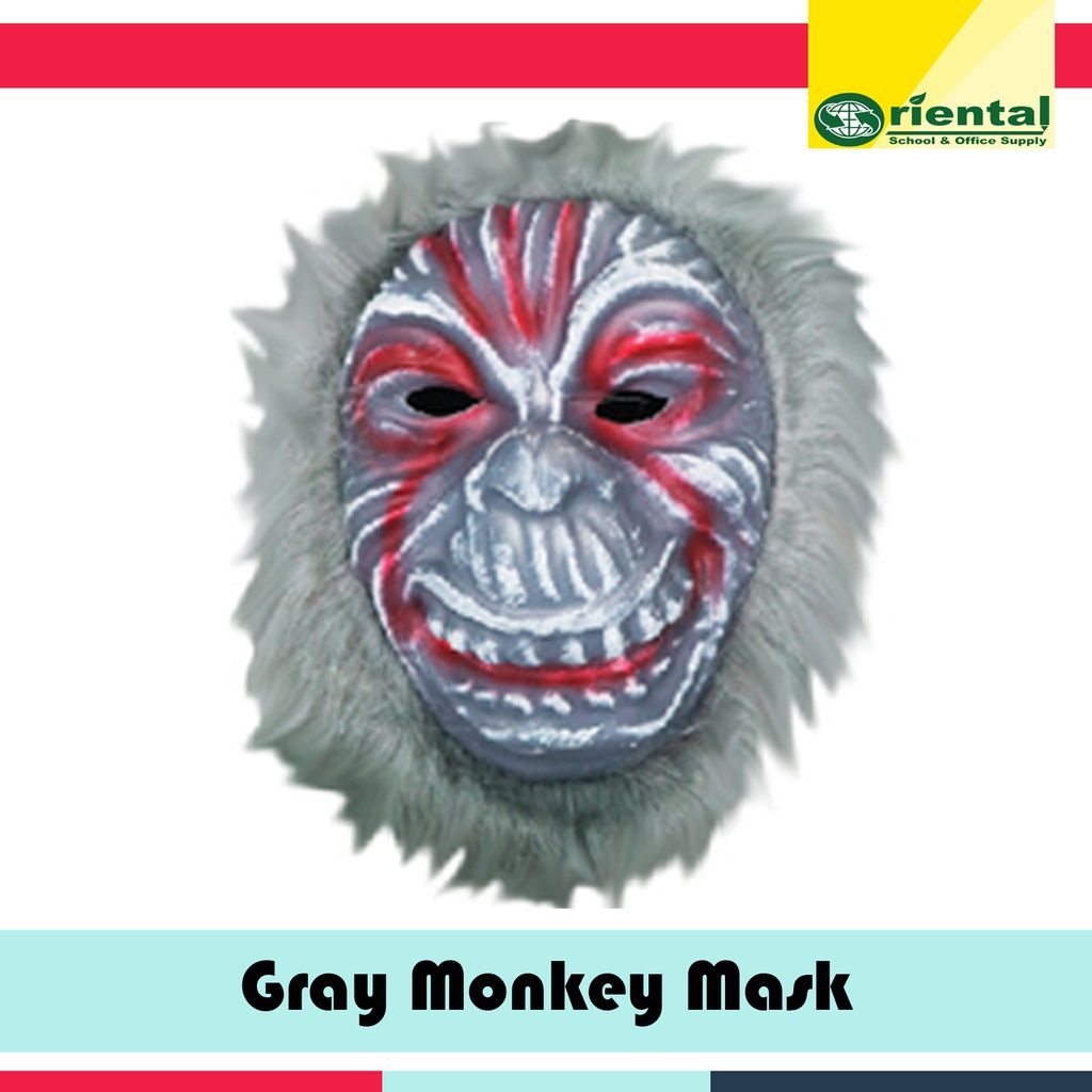 Scary Baboon Monkey Mask With Hair Grey with red Streaks Masks with Wig ...