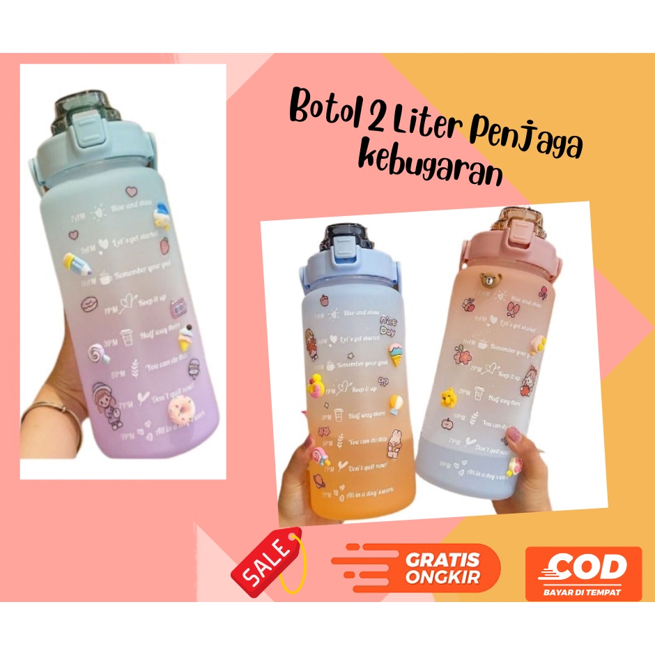 Drinking Bottle Jumbo Motivation Of Rainbow Viral 2 Liters plus 2D 3D ...