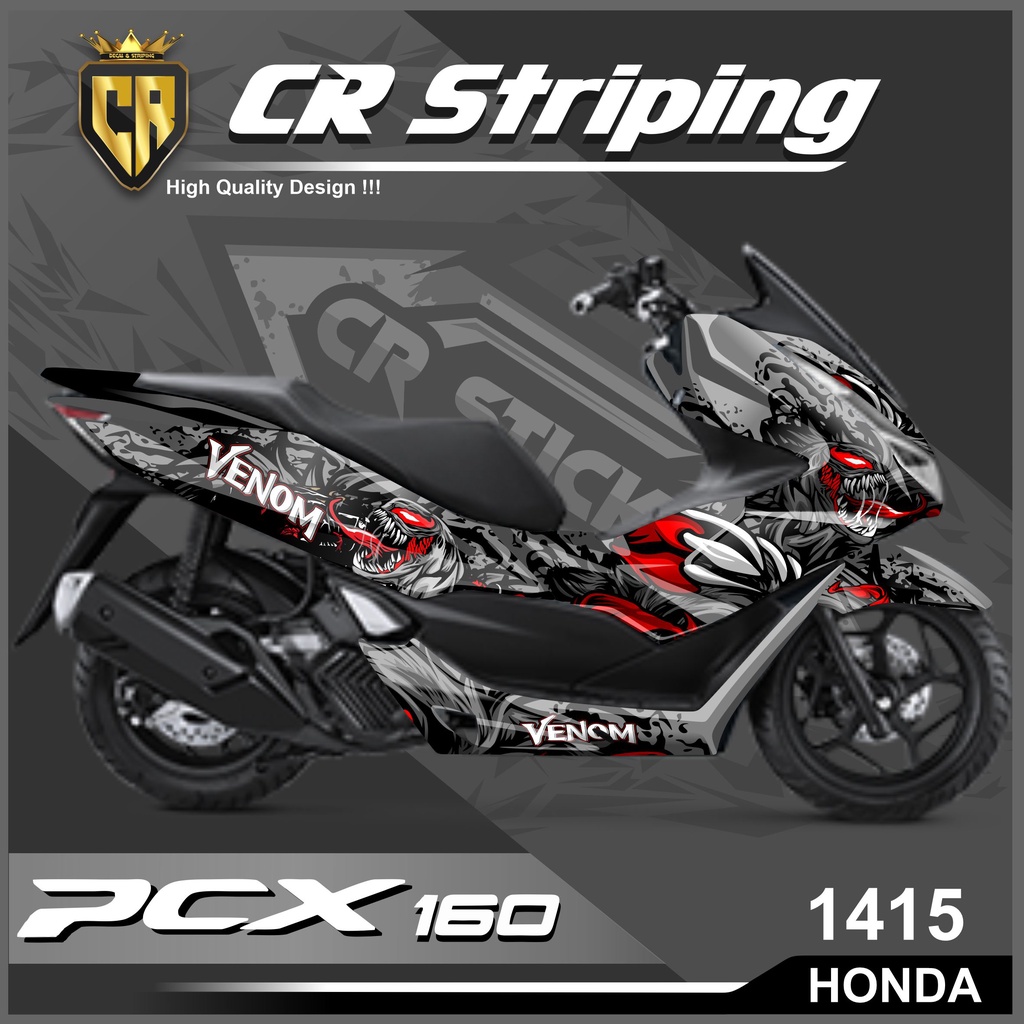 Decal Sticker Custom PCX 160 Full Body Sticker Dekal PCX Venom Design ...