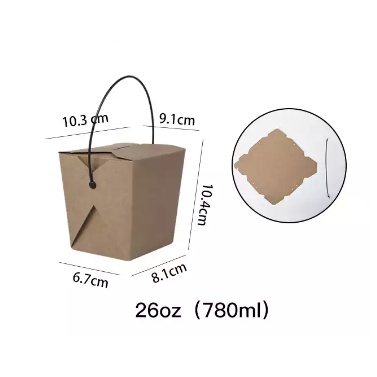 10pcs PH Based Rice in a Box w/ Handle /Takeout box handle Noodles ...