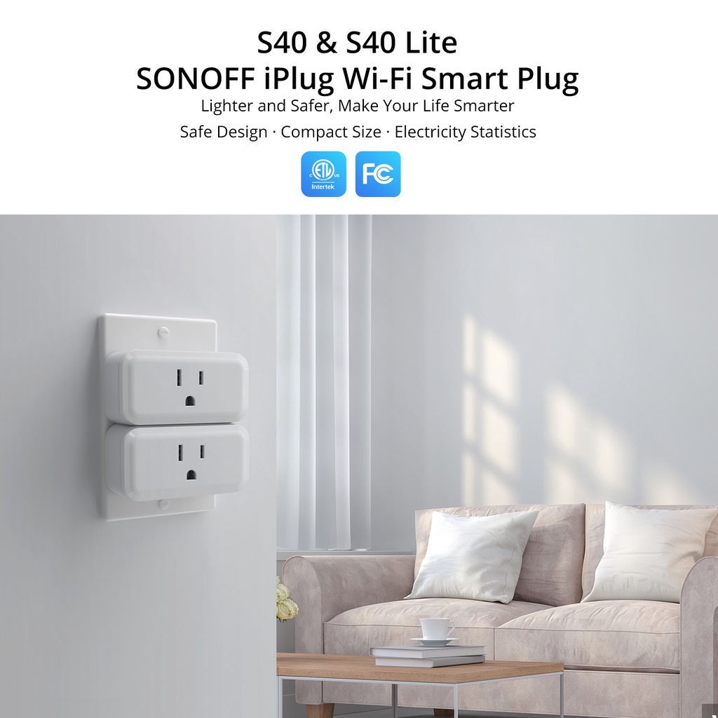 SONOFF S40/S40 lite US 15A Plug Bluetooth Pairing Wifi Smart Socket ...