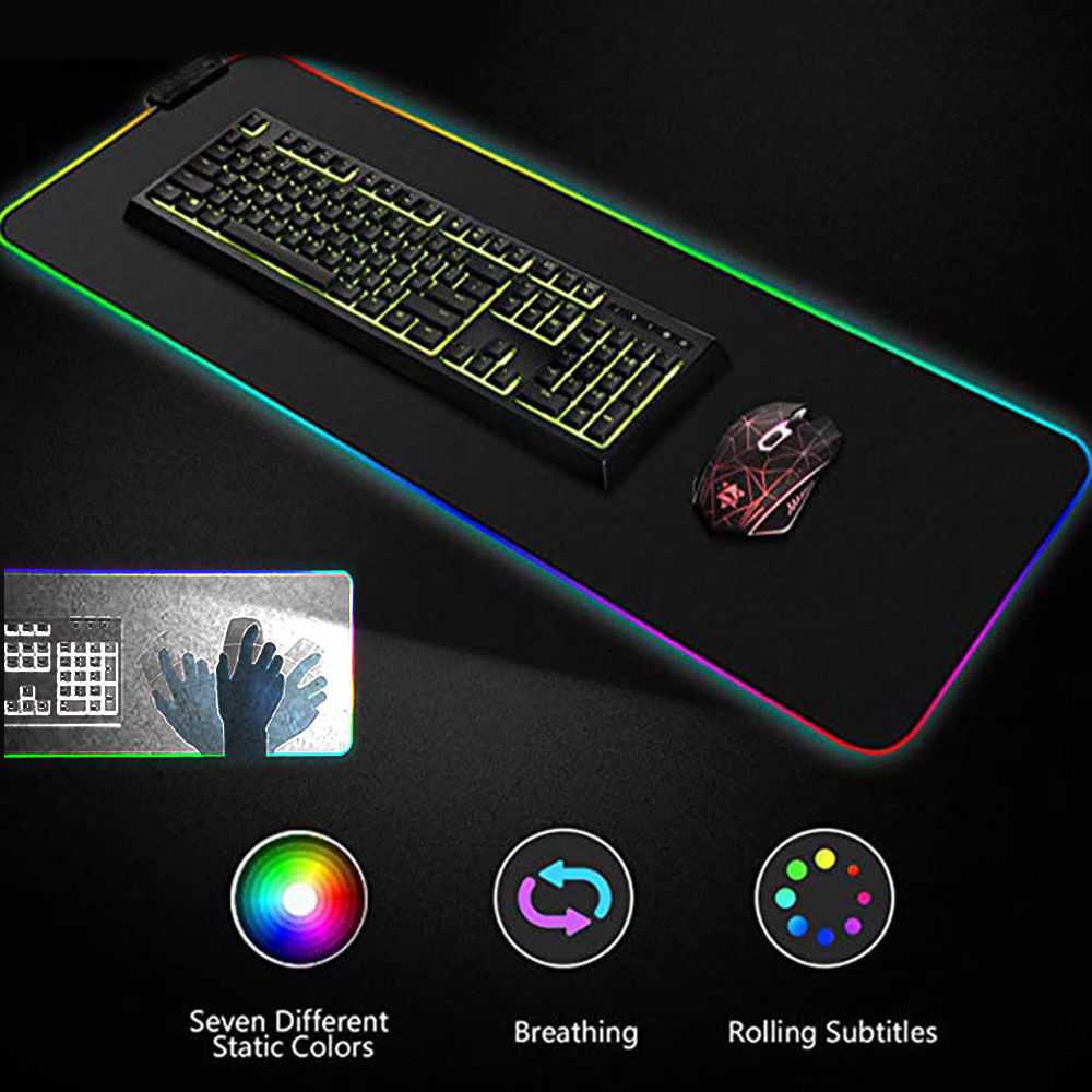 Rgb LED Glowing Gaming Mouse Pad High Precision - Super Sensition HY ...