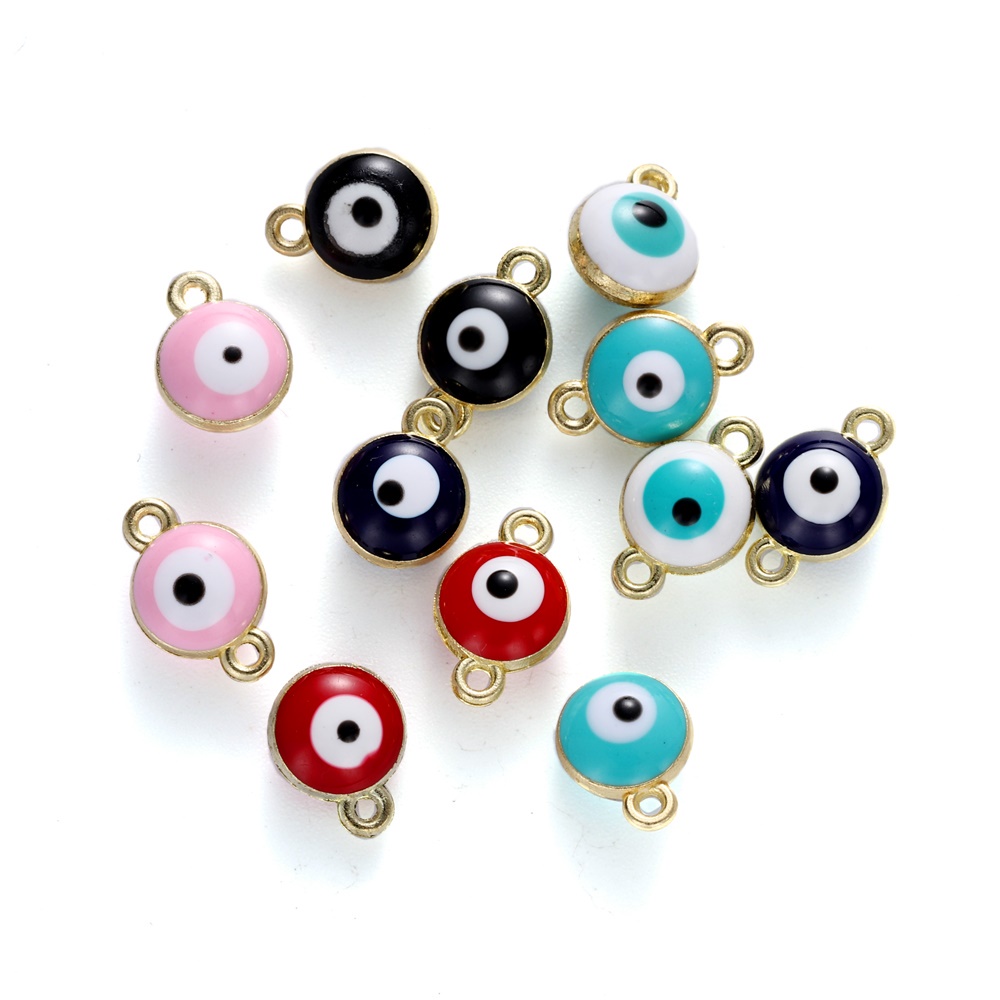 20pcs,50pcs Alloy Drip Oil Evil Eye Pendant Necklace Bracelet for DIY ...